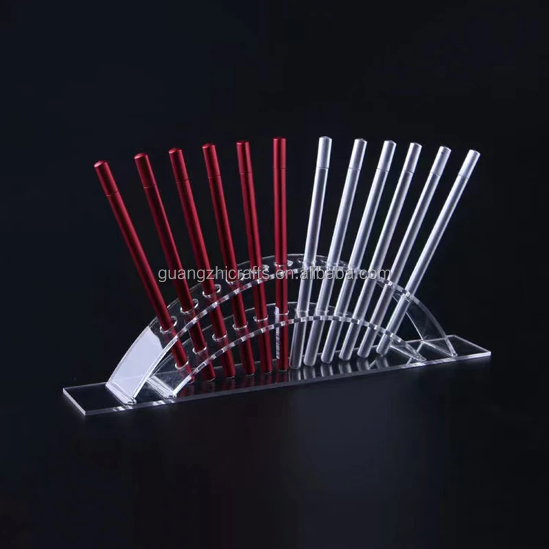 Clear Acrylic Pencil Holder Stand Custom Transparent Acrylic Single Pen ...