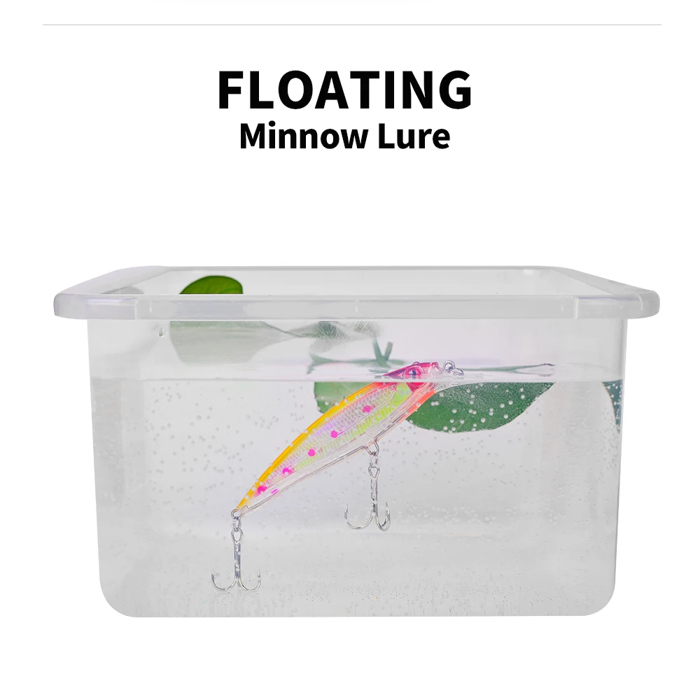 Floating Minnow Fishing Lure 3D Lifelike Eyes Hard Crankbait Casting ...