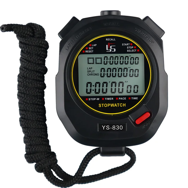 Digital Stopwatch Timer Multifunction Portable Outdoor Sports Running Training Timer Chronograph ...