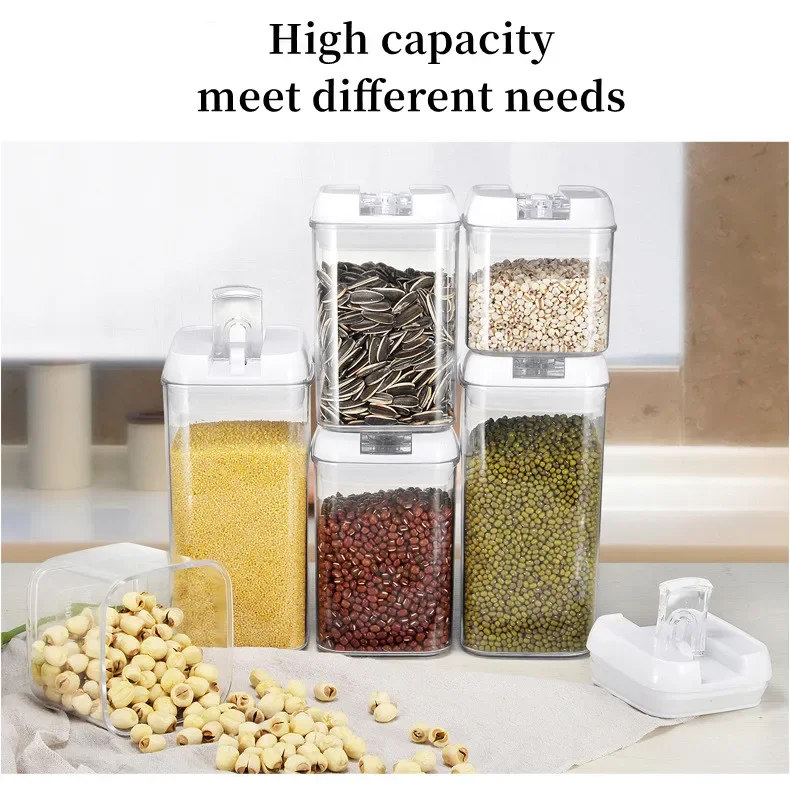 Wholesale 6 Piece Plastic Air Tight Food Storage Container Box Set Safe Canister Spice Airtight ...