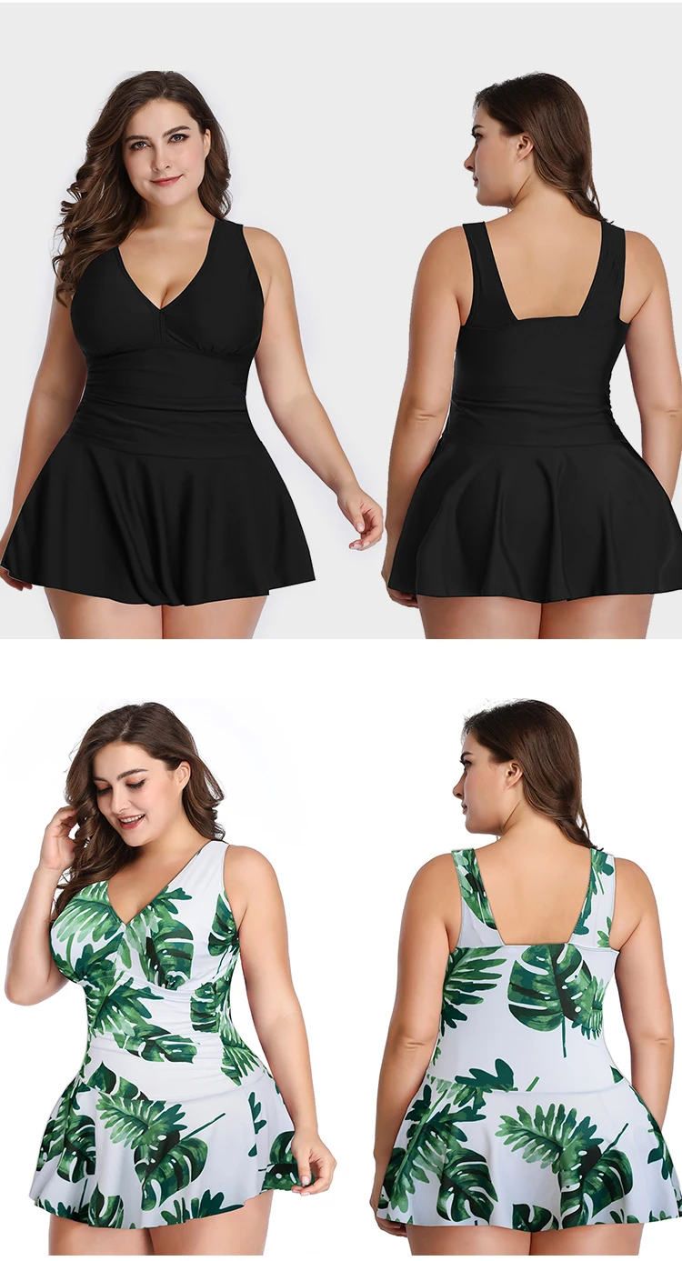 Women's Plus Size 2 Piece Mesh Knot Front V Neck Tankini Swimsuit High ...