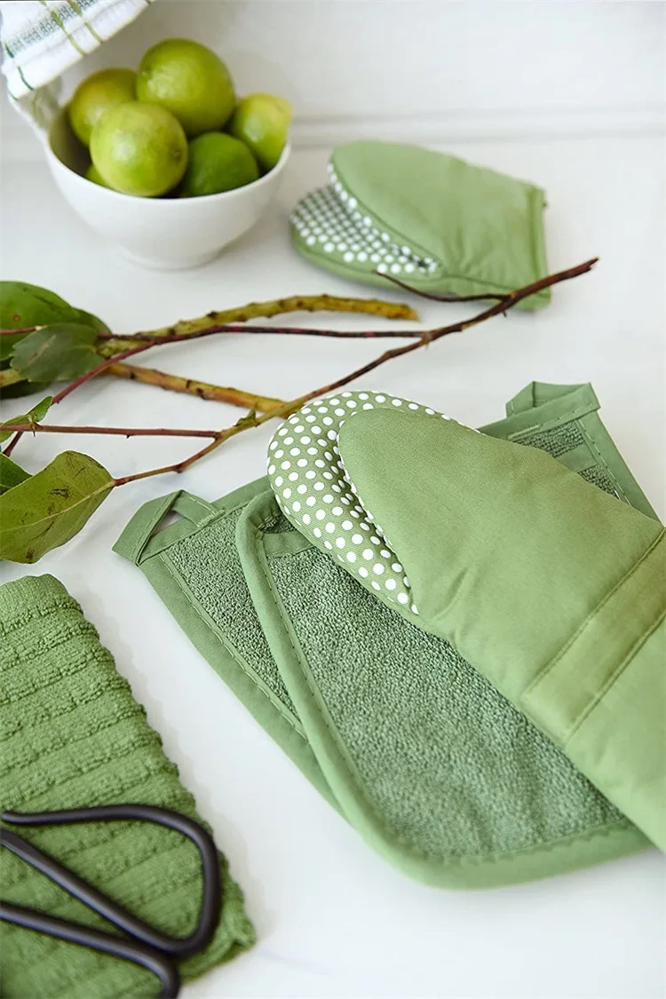 Kitchen Heat Resistant Oven Hot Pads With Pockets Non Slip Large ...