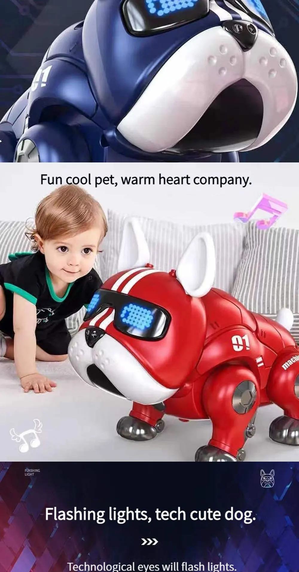 Electric Robot Bull Dog Toy - Intelligent Voice Control