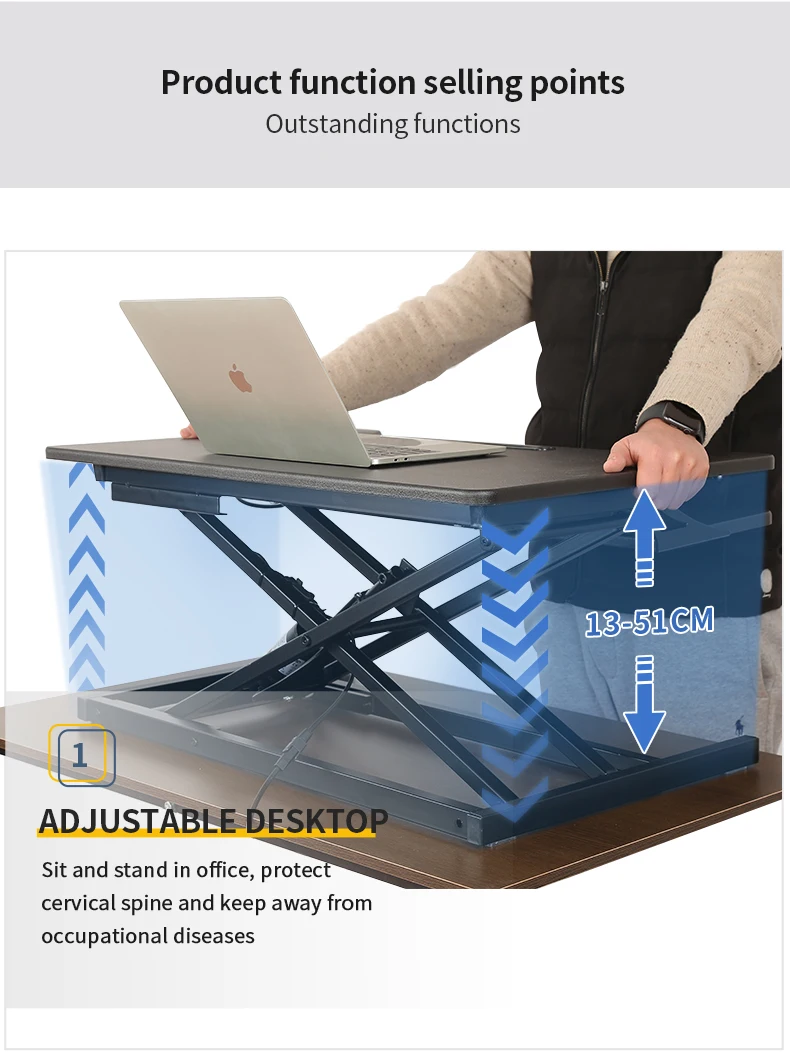 Height Adjustable Standing Sit Stand Up Computer Electric Adjustable ...