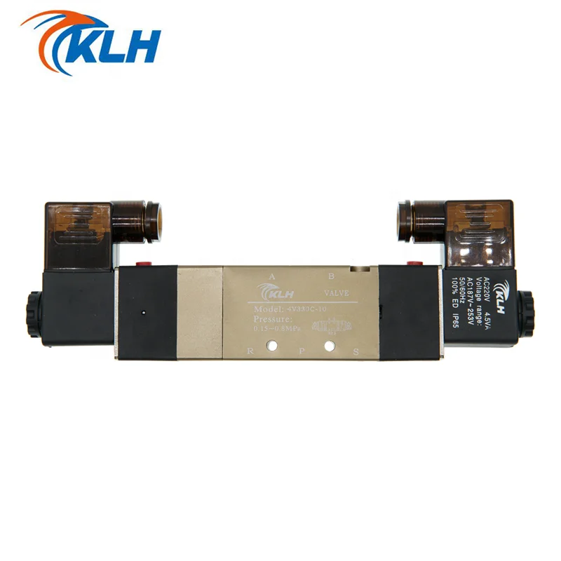 4v330c-10 Solenoid Valve 5 Port 3 Position Pneumatic Center Close ...
