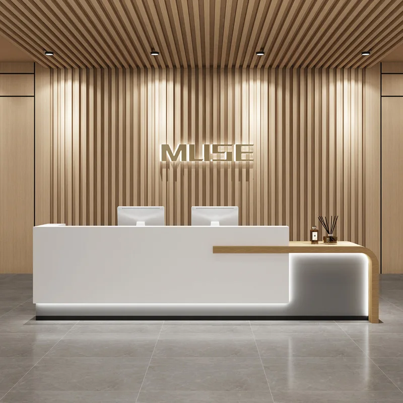 Contemporary Stylish Reception Desk Beauty Salon Hotel Company Glossy ...