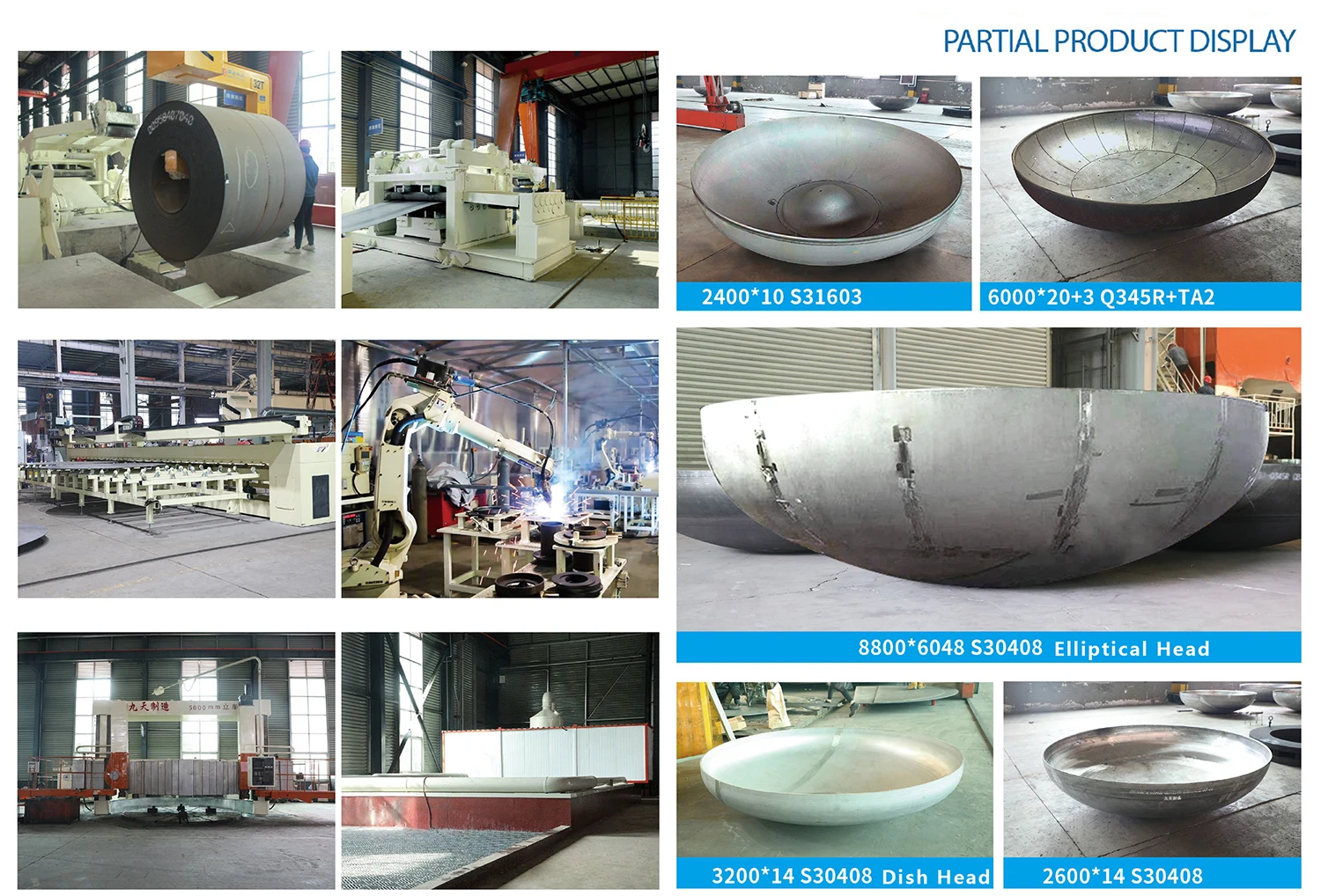 Stainless Steel Dished Head Hemispherical Dish Head 800*3mm For Oil ...