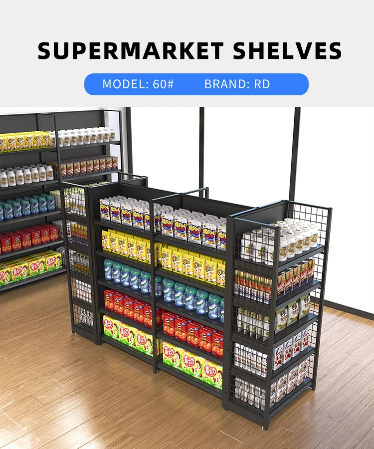 Retail Store Used Metal Supermarket Rack 60kg For Shop Display Shelf ...