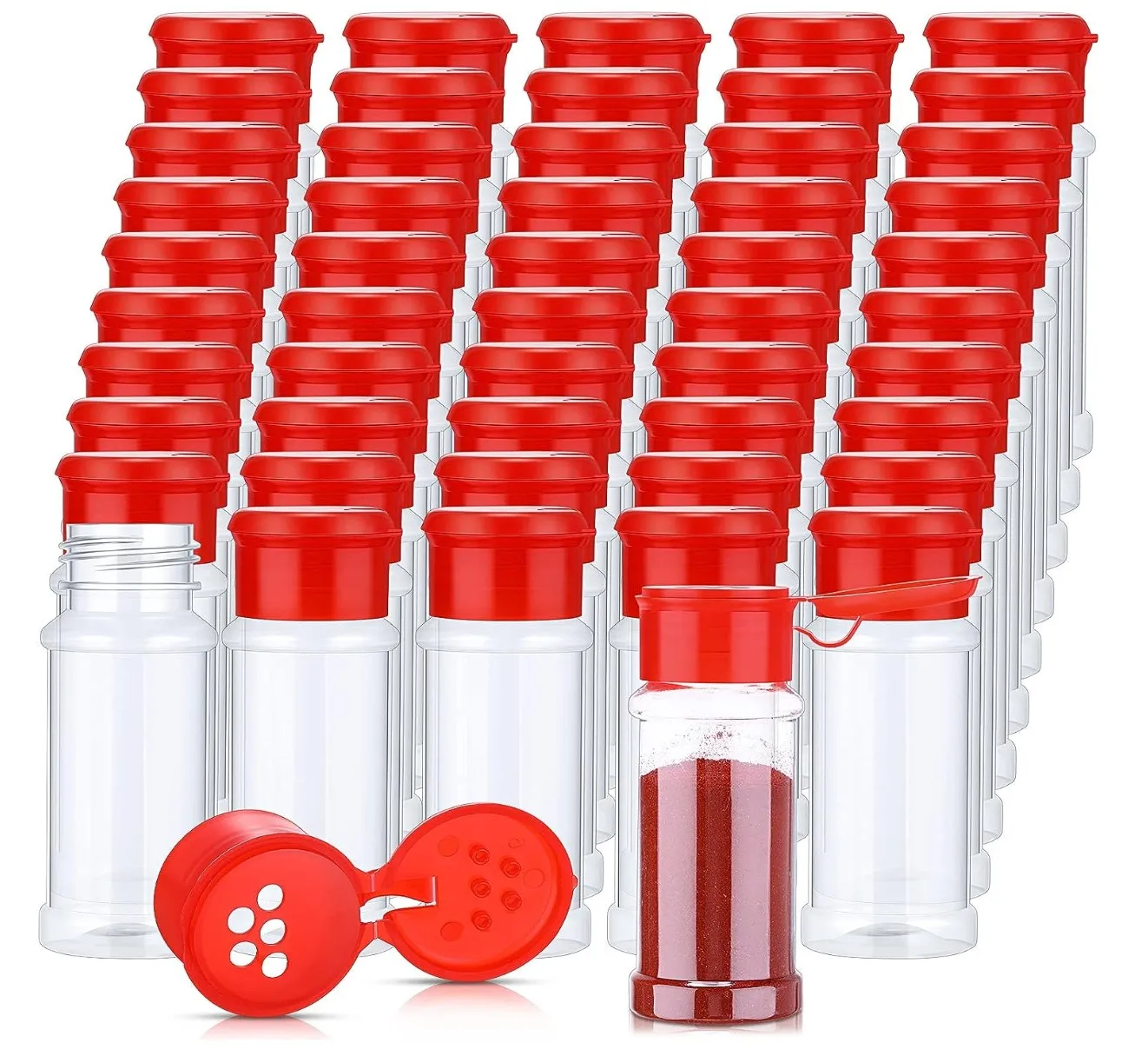 1 Oz Plastic Spice Jars W/caps And Sifters For Spices,Powders,Spice ...