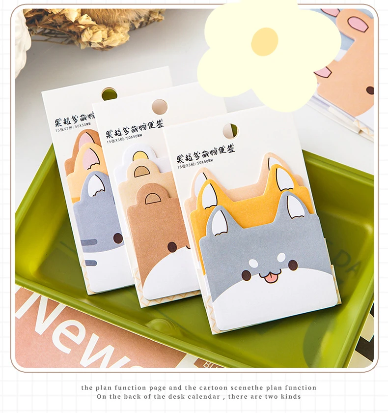 Wholesale Papeleria Creative Cartoon Cute Pet Sticky Notes Animal ...