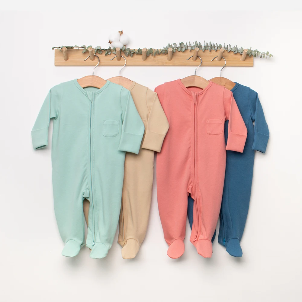 Custom Gots Certified Organic Cotton/ Bamboo Plain Zipper Long Sleeves ...