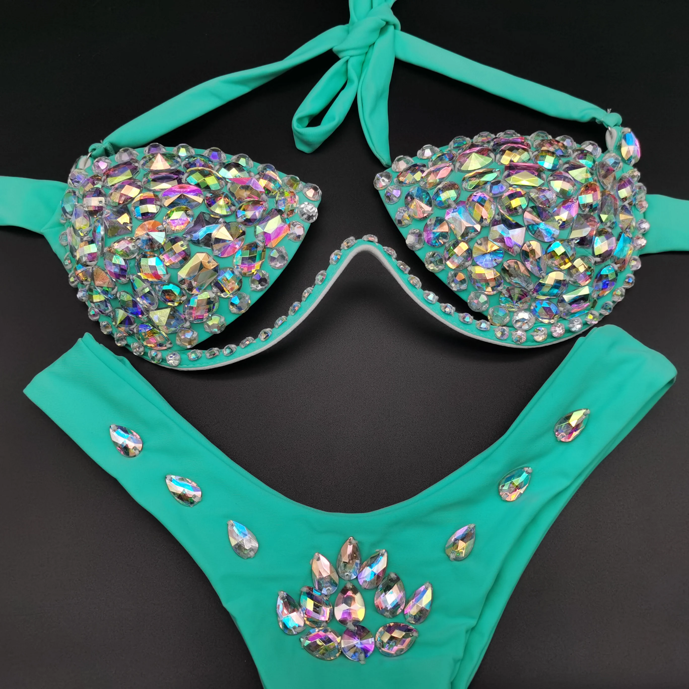 Shop Women's Swimwear Set with Rhinestones & Crystal Bikini