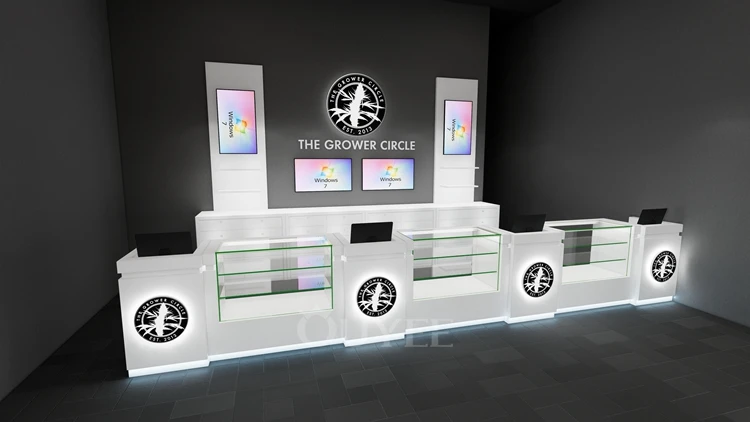 Dispensary Showcase Counter Design Retail Tobacco Store Glass Cabinet ...
