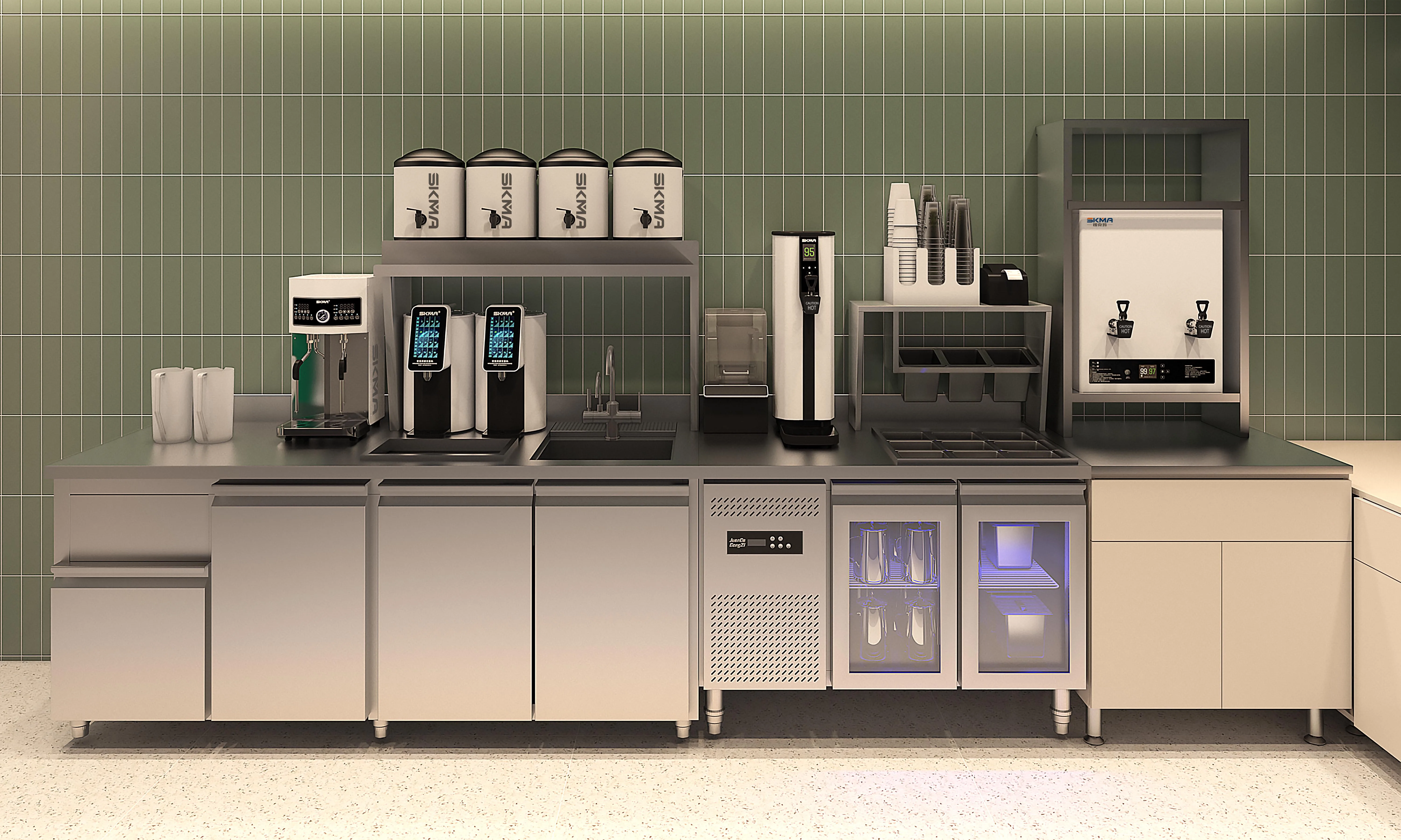 Customized Bar Milk Tea Counter - High Productivity Equipment