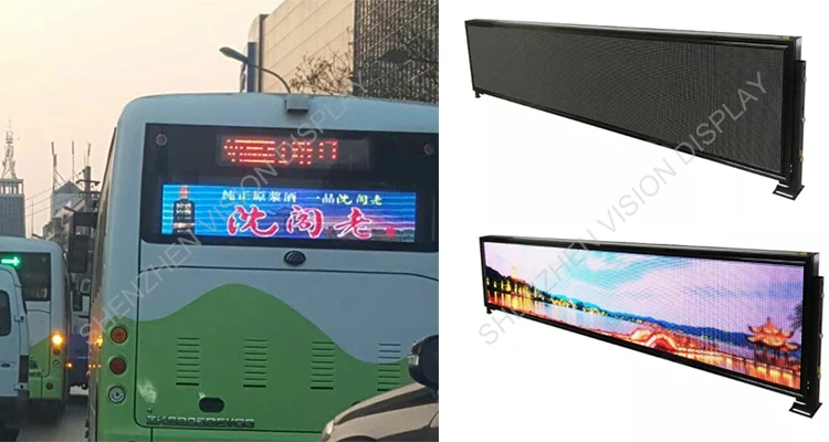 P5 Indoor Bus Led Display Screen Full Color Advertising Video Bus Rear ...
