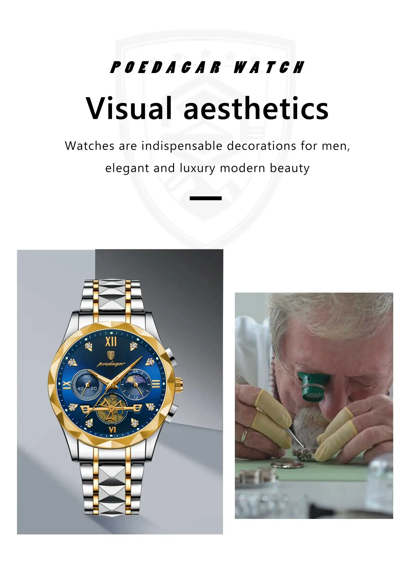 POEDAGAR 996 Luxury Men's Watch - Waterproof Quartz Chronograph