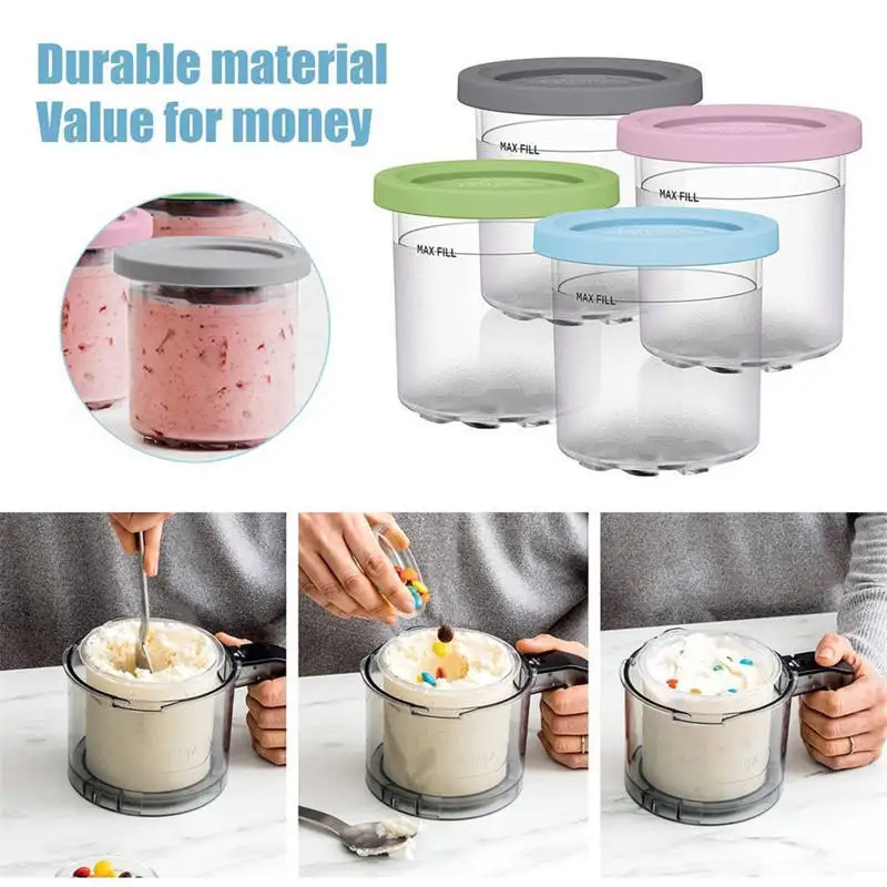 Ice Cream Plastic Containers Ice Cream Pint Containers With Silicone ...