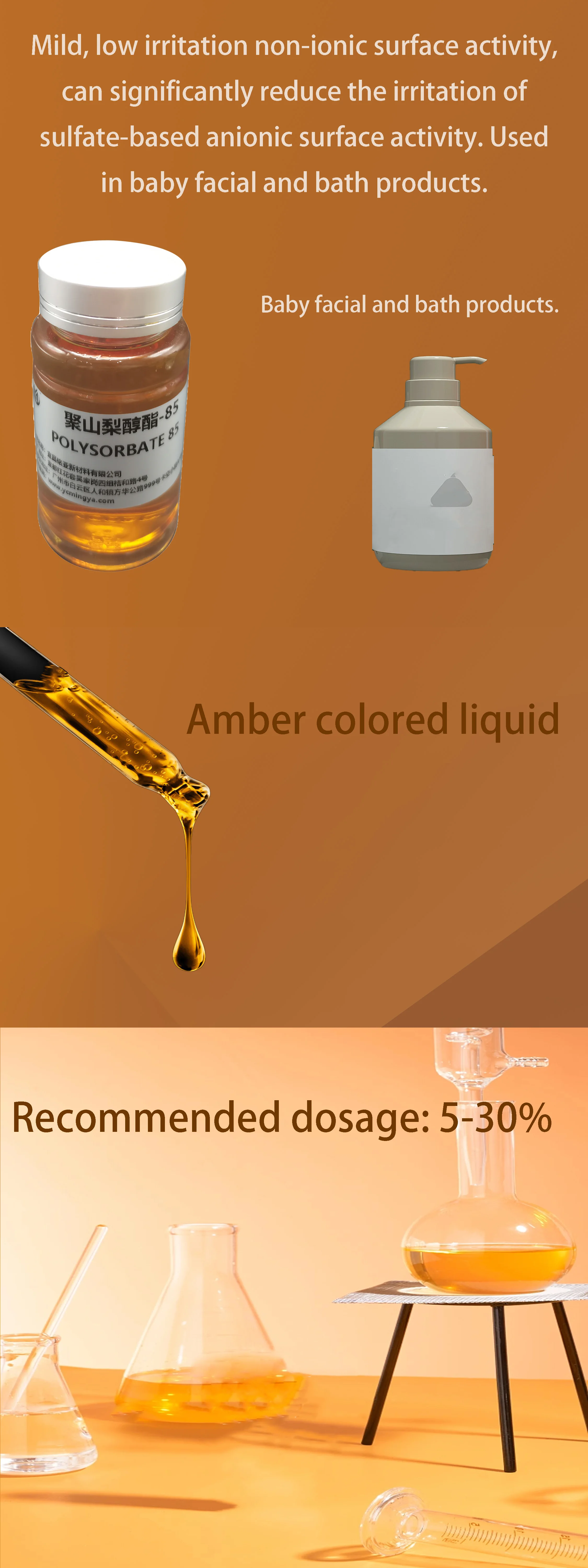 Hot Sale Sorbitan Trioleate Ethoxylate Cas No.9005-70-3 Polysorbate 85 ...