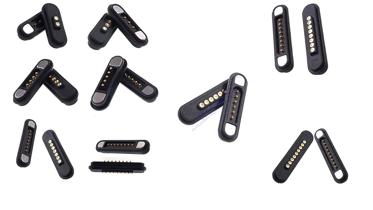 Customized 2-9 Pin High Current Single Row Magnetic Spring Loaded ...