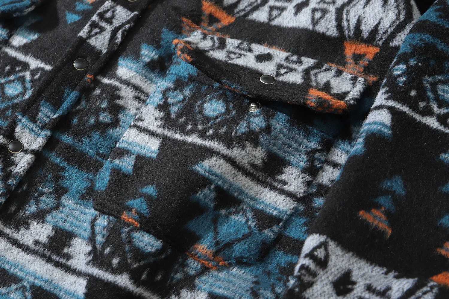 Western Style Aztec Jacket Men's Autumn Winter Plus Size Woolen Warm ...