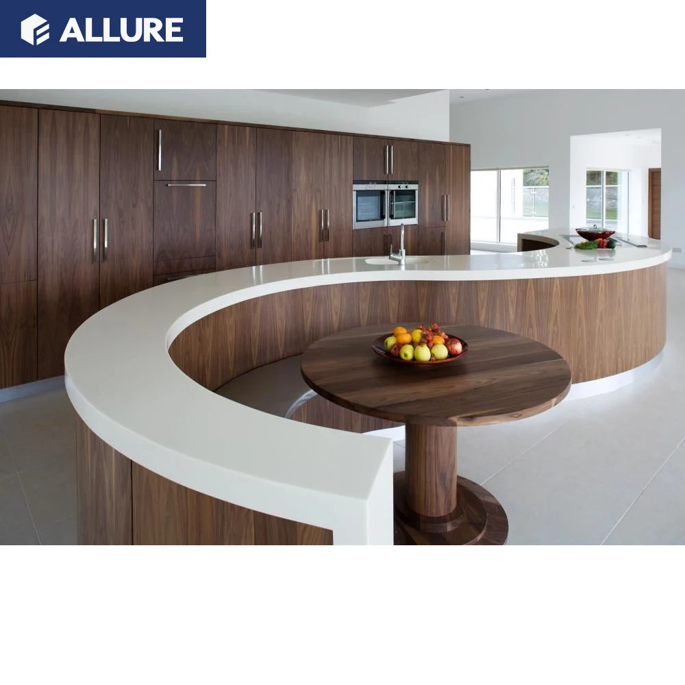 Contemporary Curved Shaped Kichen Cabinet Ready To Assemble Lacquer Or ...