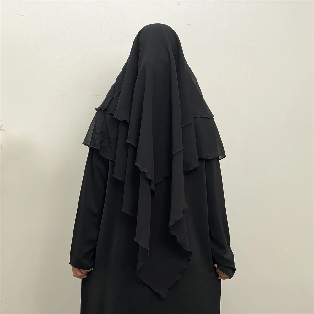 Shop 2305# New Front Back 2 Layer Chiffon Khimar Hijab