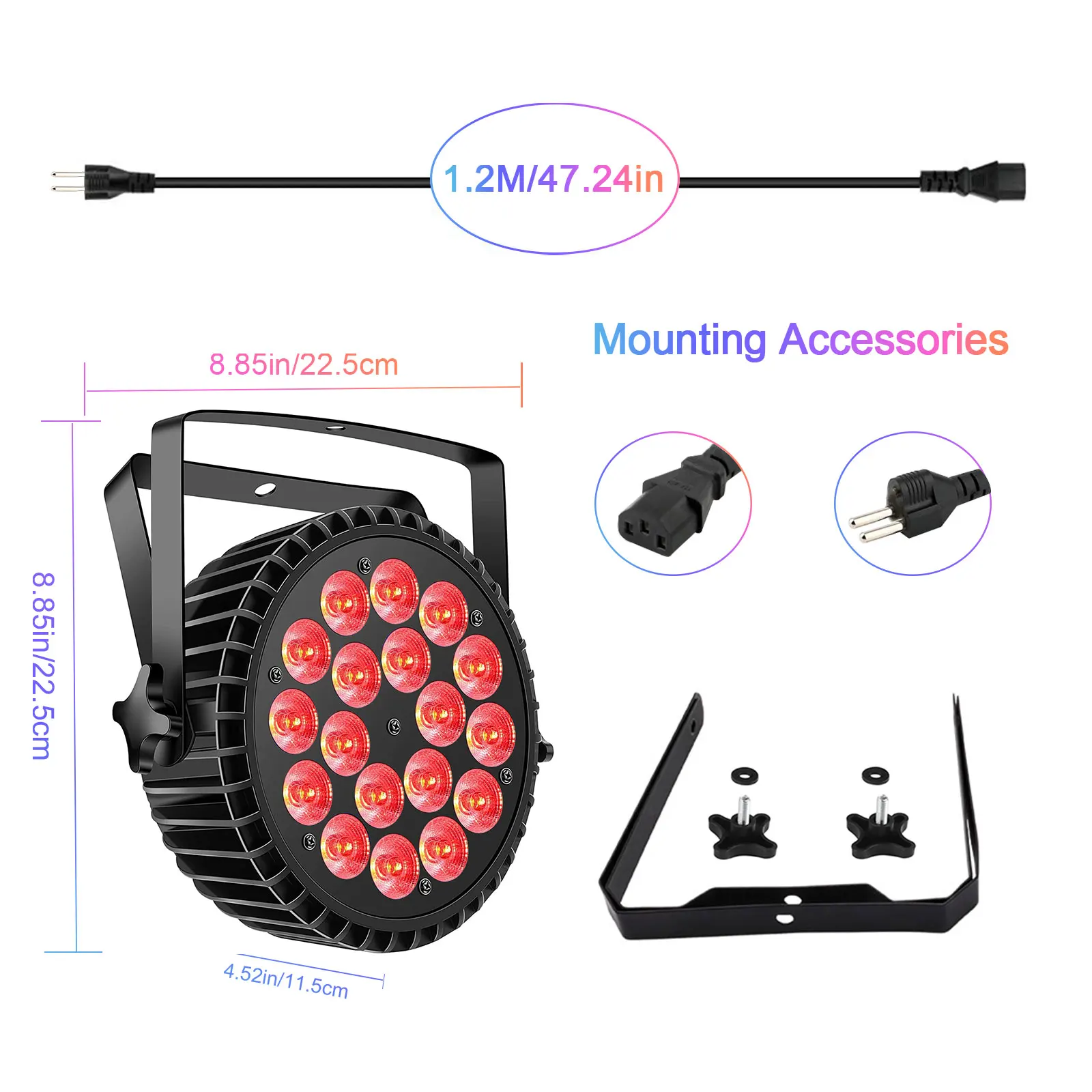 200W RGBW LED Par DMX Stage Light - Infinite Mixing Effects