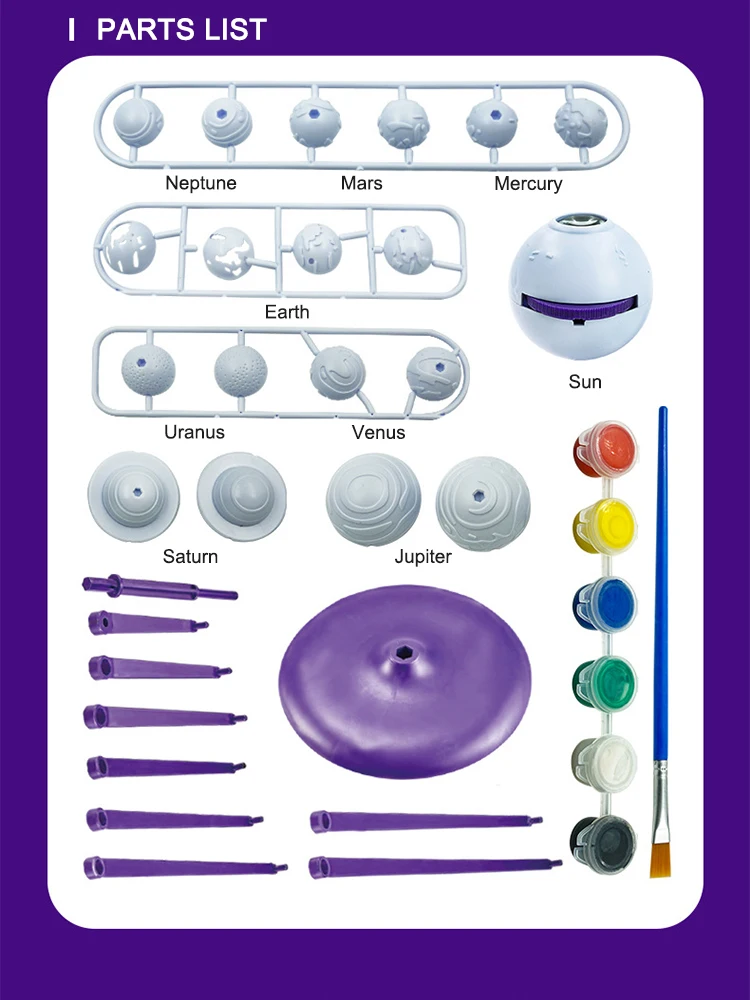 Solar System Nine Planets Model Science Kit Kids Diy Assembly ...