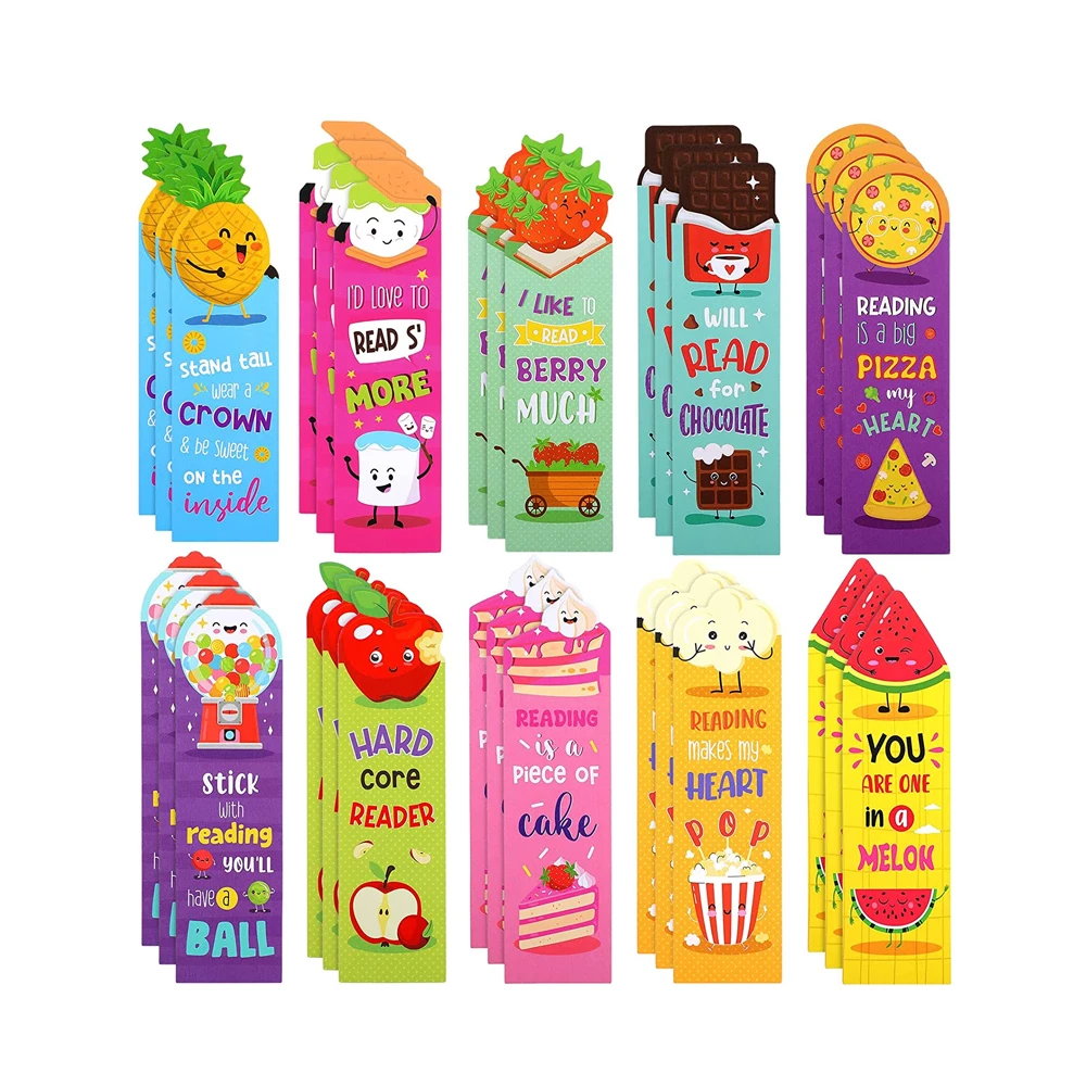 Cute Food Sayings Bookmarks - Perfect for Students & Teens