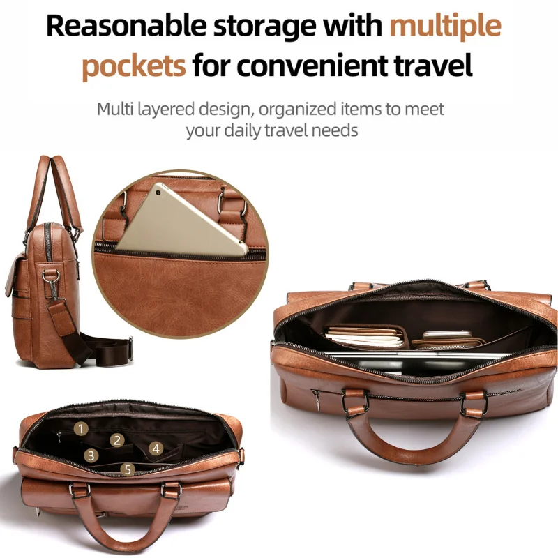 Customized Logo Casual Business Office Travel Handbag Briefcase Large ...
