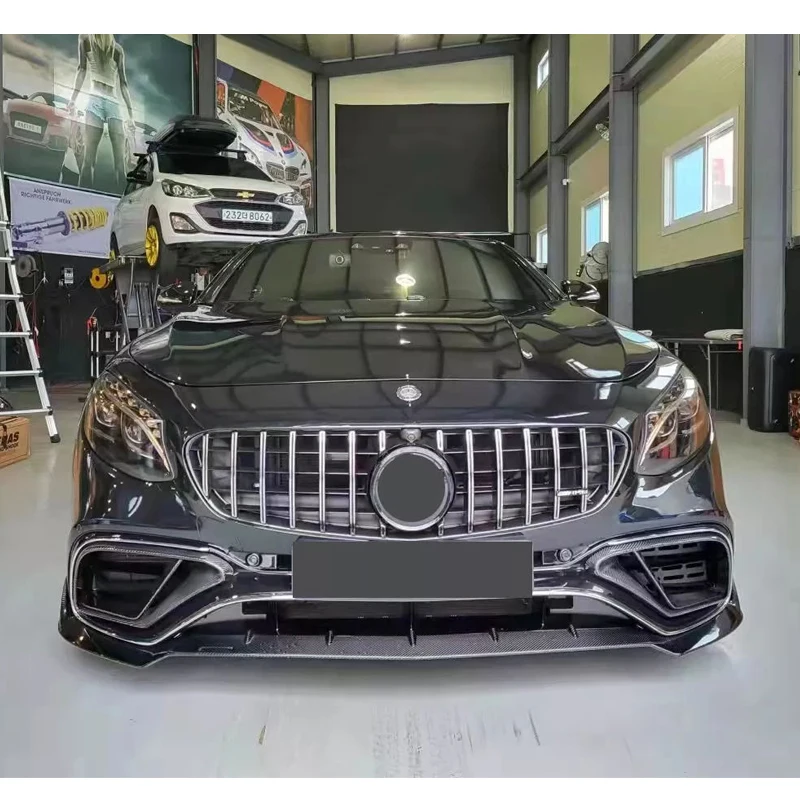 W217 Bodykit Dry Carbon Fiber Front Bumper Lip Rear Diffuser Rear ...