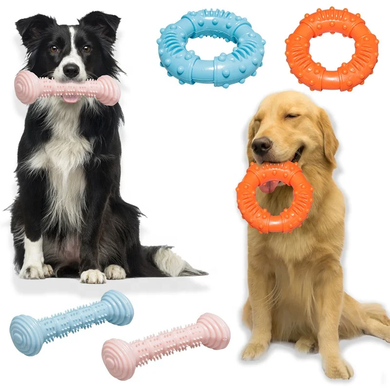 New Indestructible Dumbbell Doughnuts Chew Toys For Dog Teeth Clean ...
