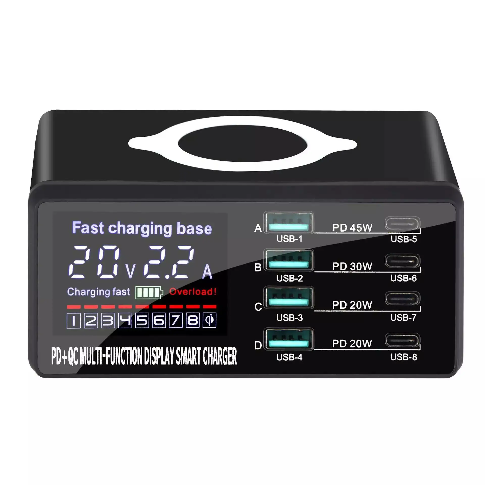 Multifunctional 8-port Pd 110w Qc3.0 Quick Charge Fast Charger For Ipad ...