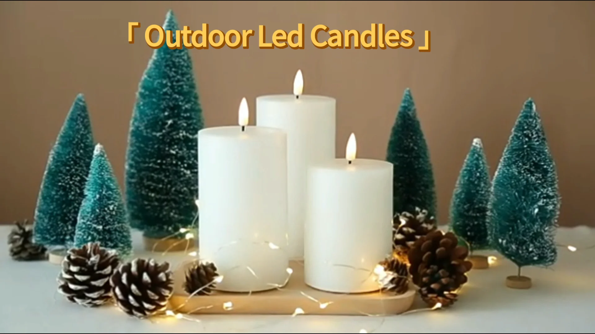 New Design 3d Wick Flameless Pillar Set 3 Inverted Wick Light Mirror ...