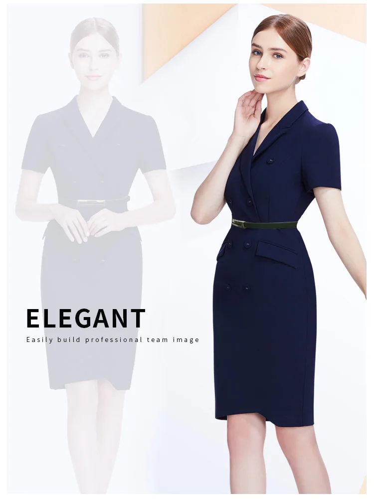 High-End Professional Elegant Slim V-Neck Belt OL Workwear Summer ...