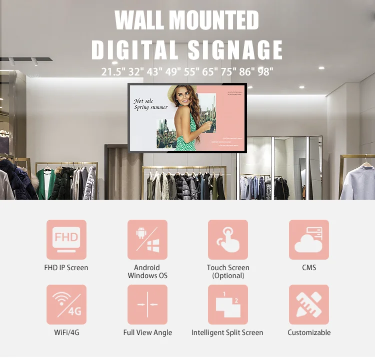 Touch Screen hd Round Circular Monitor Display Circle TV Advertising ...