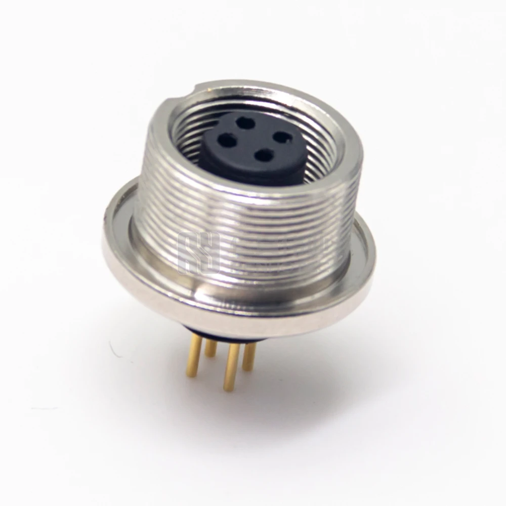 Binder M9 - 4 Pin Female Front Mount Waterproof Connector