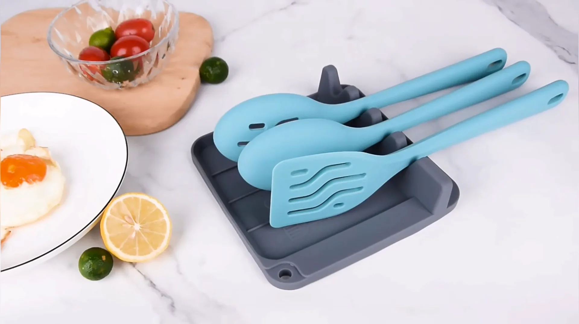 Food Grade Kitchen Utensil Holder Multiple Utensils Spoon Rest Spoon ...