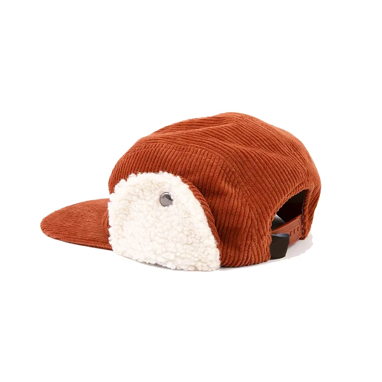 Custom 5-Panel Camper Perforated Ski Ear Flag Ski Hat Sport Cap ...