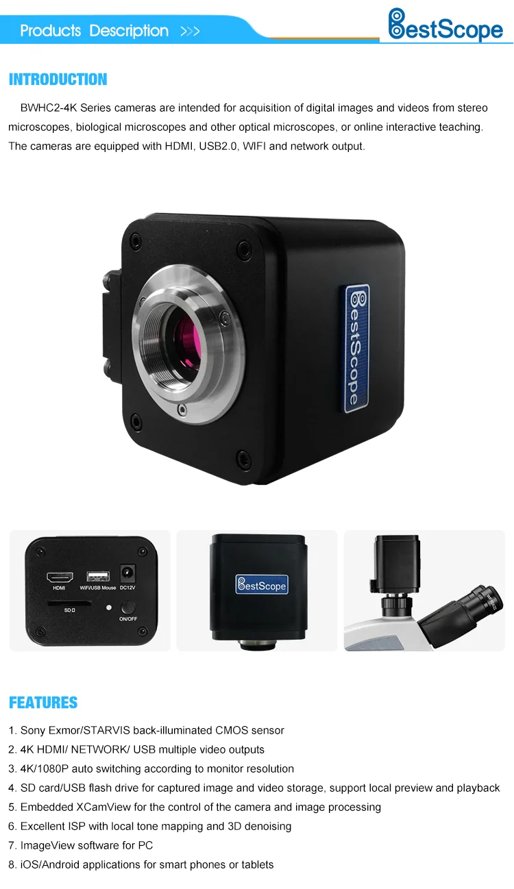 Bestscope Bs-2030m Wide Field Eyepiece Wf10x/ 18mm Monocular Classical Biological Microscope ...