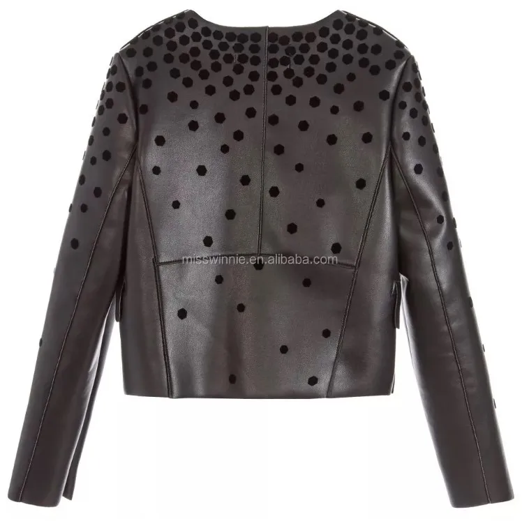 Kids Girl Leather Jacket with Pattern - Casual & Durable