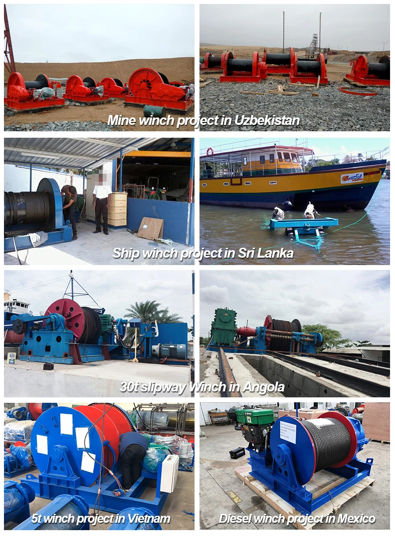 Single Drum Hydraulic Winch Long Wire Rope Lifting Industrial Marine ...