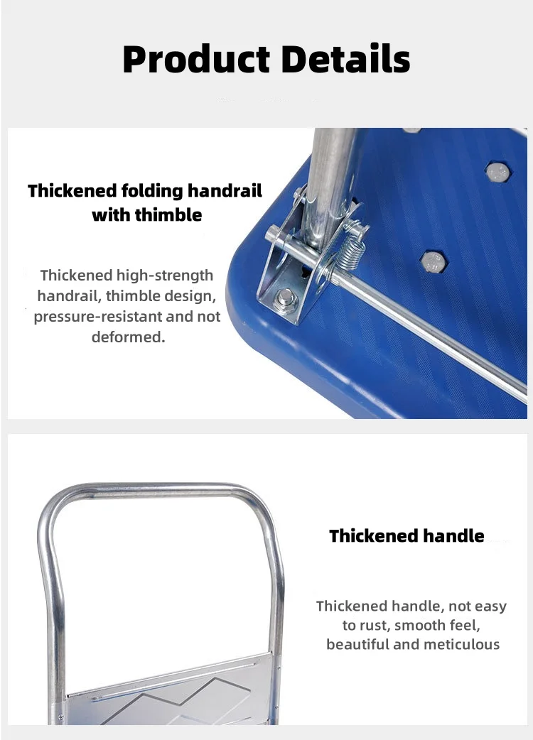 70*42 150kg Foldable Hand-Pulled Trolley - Durable & Versatile