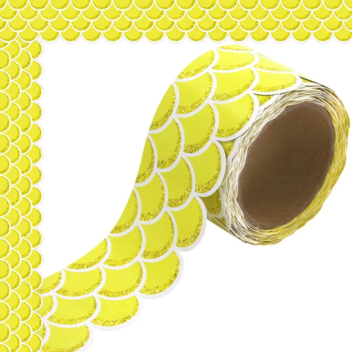 Yellow Scallops Bulletin Board Border Two Sided Yellow Bulletin Board ...