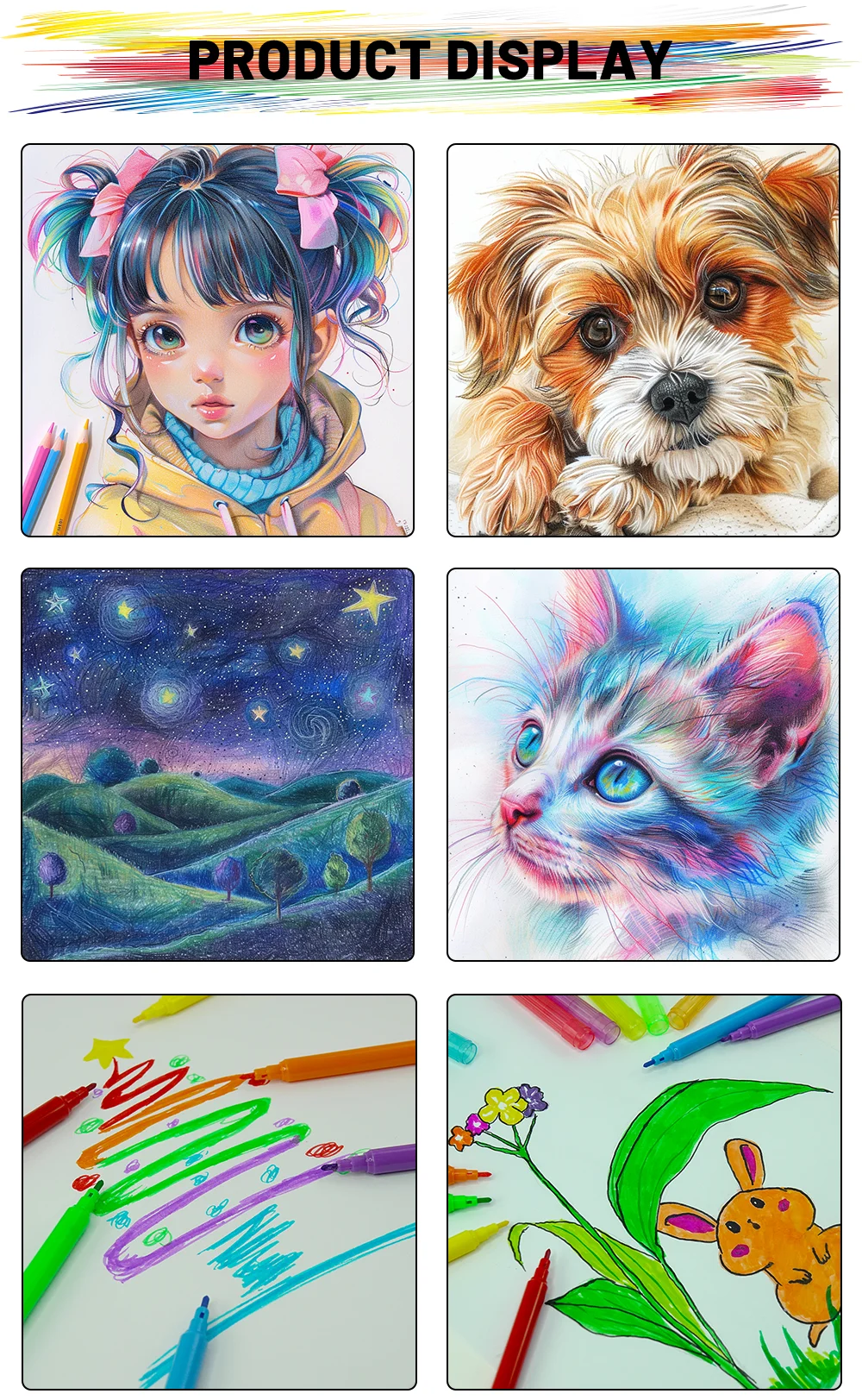 KHY Wooden DIY Painting Template Stencil Montessori Kid Drawing ...