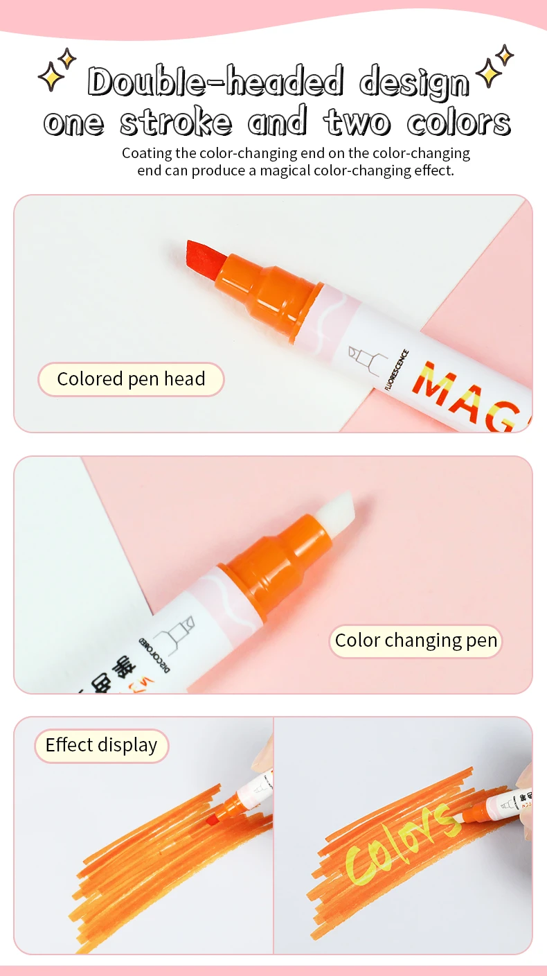 Assorted Changing Color Markers - Multi-Purpose Highlighters