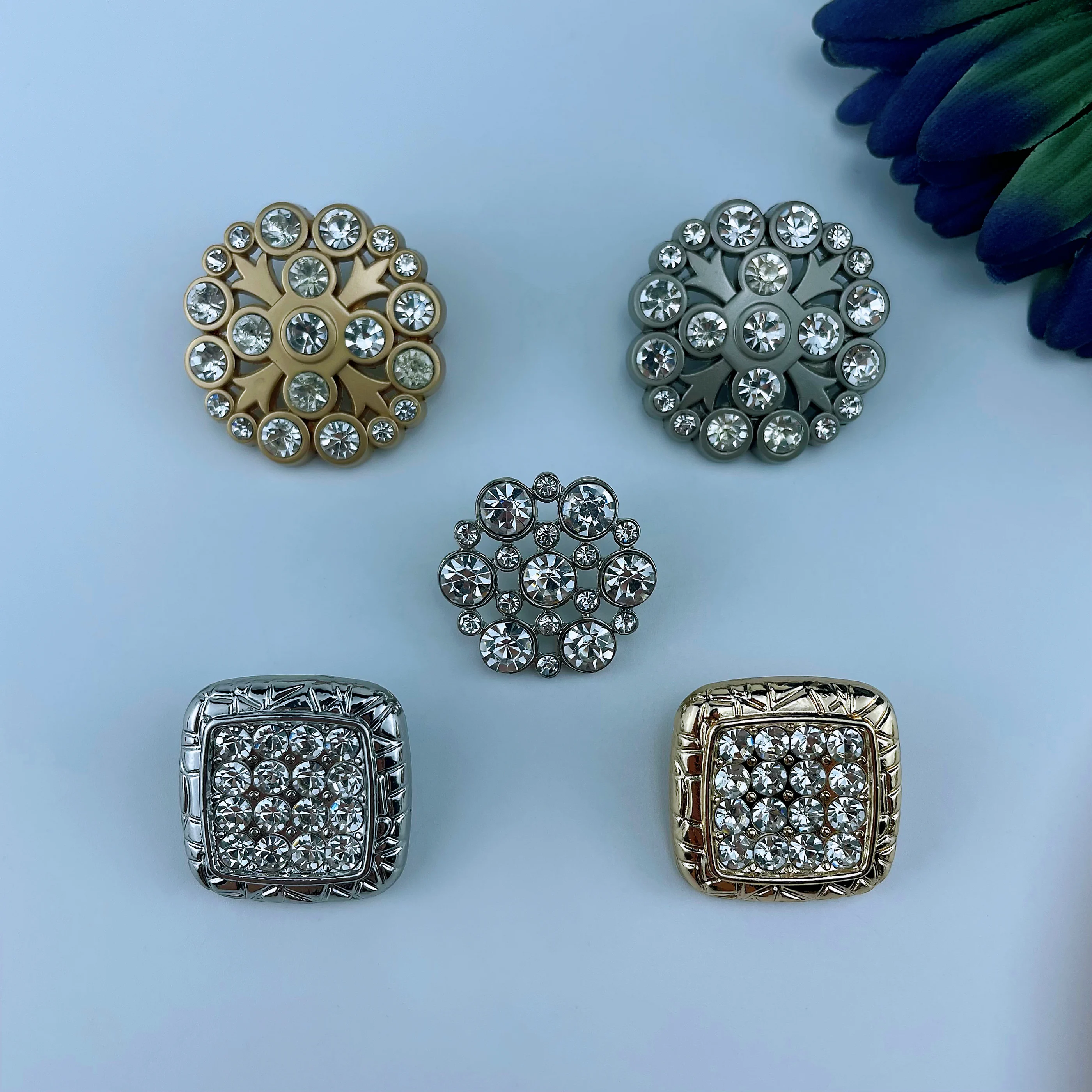 Buttons Metal Alloy Brass Sewing Button Rhinestone Customized For Men ...