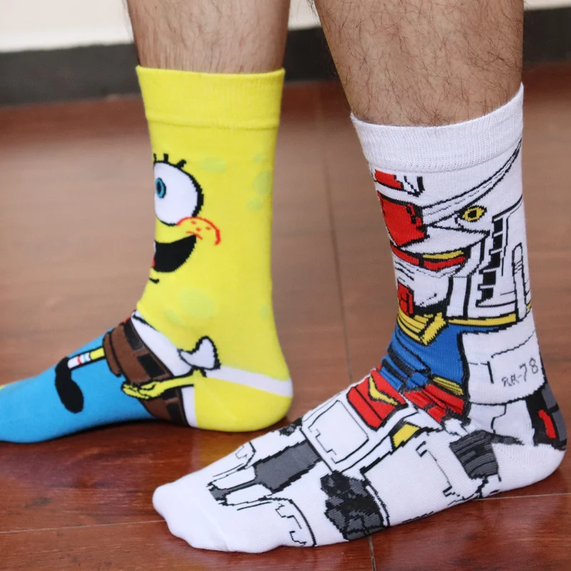 Fashion Comics Cotton Calcetines Custom Tube Crew Design Anime Cartoon ...