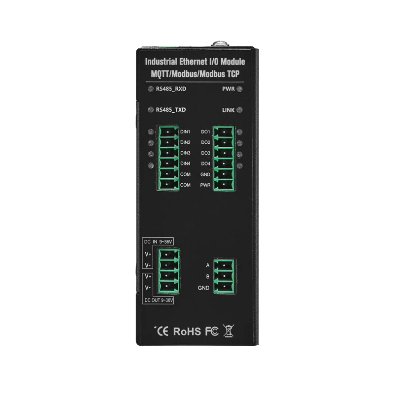 RS485 RJ45 Ethernet 4 Analog Inputs 0-5/0-10/4-20/0-20 Remote IO Module for Industrial ...