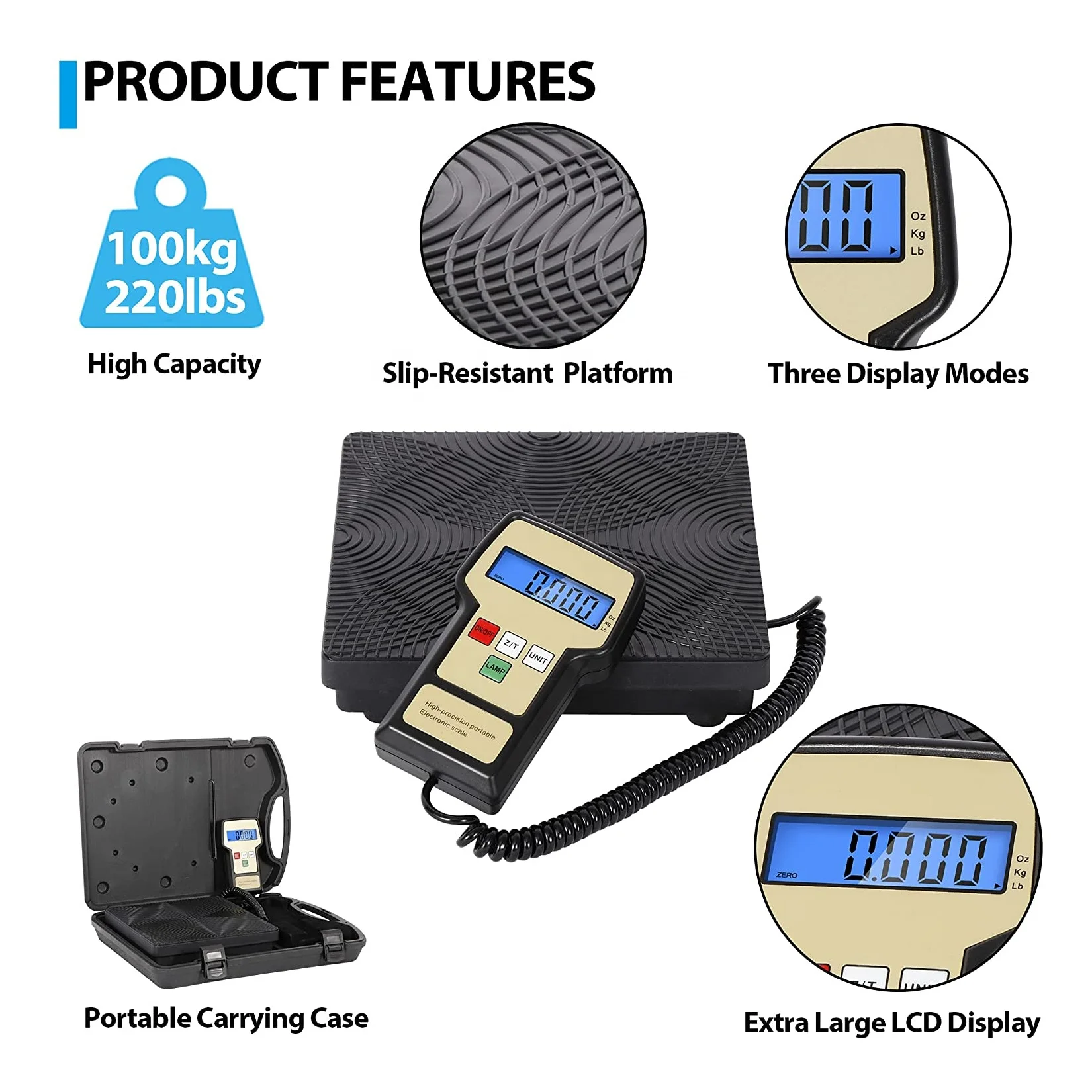 Digital Hanging Weight Scale 220 Lbs Electronic A/C HVAC Refrigerant ...